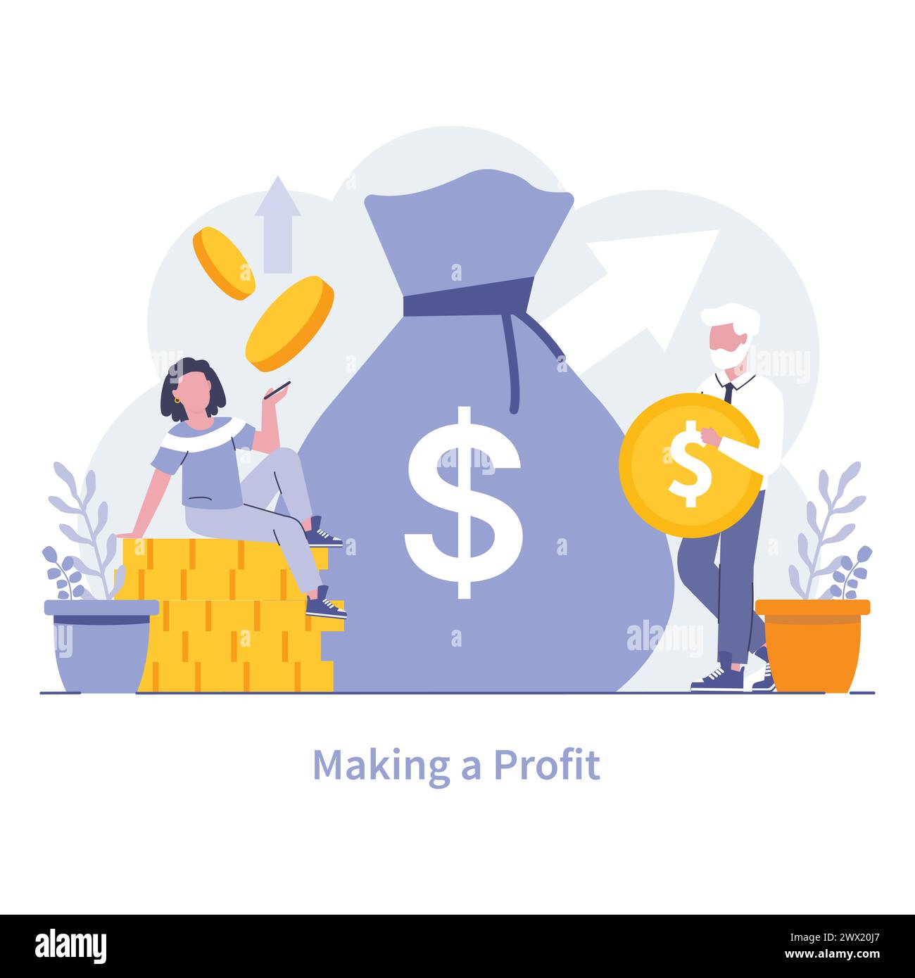 Profit Maximization concept. Illustrating financial gain as the core of ...