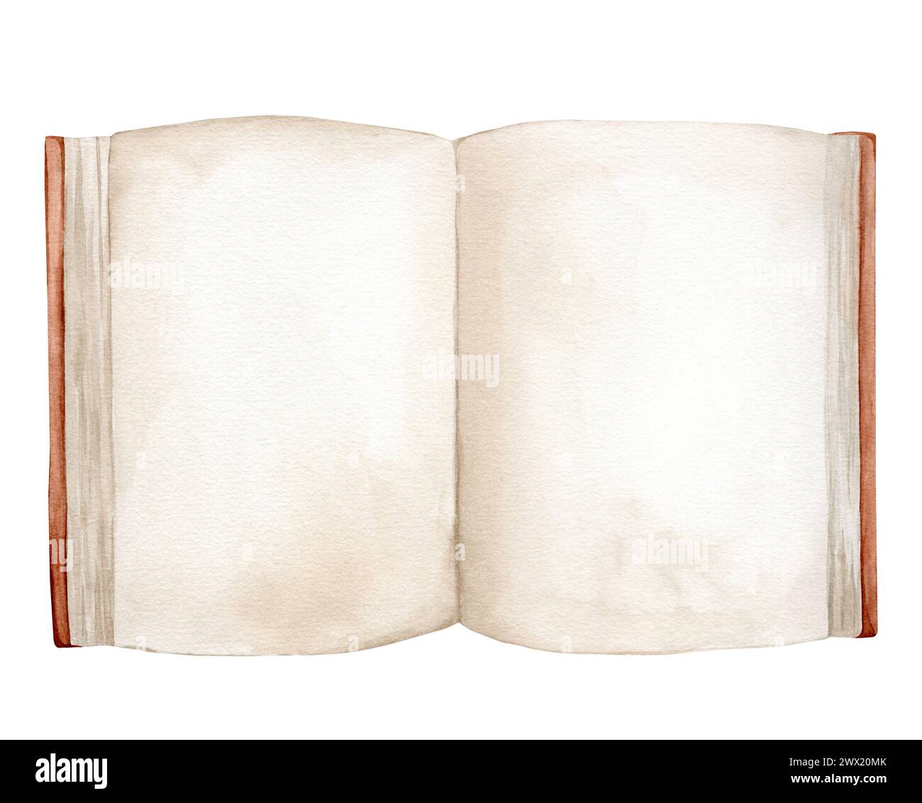 Watercolor illustration book isolated on white background. Open book ...