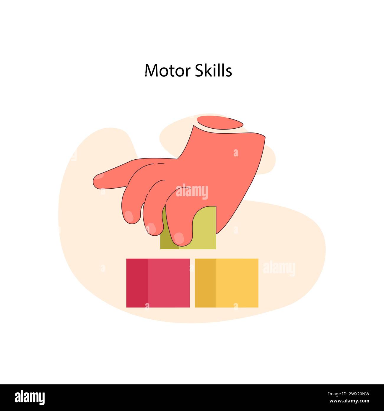 Motor Skills concept. A graphic illustration of a hand fine-tuning ...
