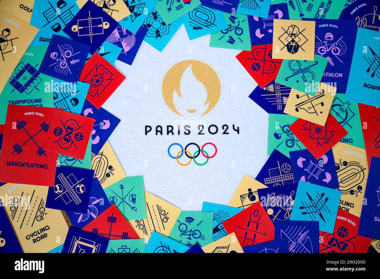 PARIS, FRANCE, MARCH 26, 2024: Official Logo of the Paris 2024 Summer ...