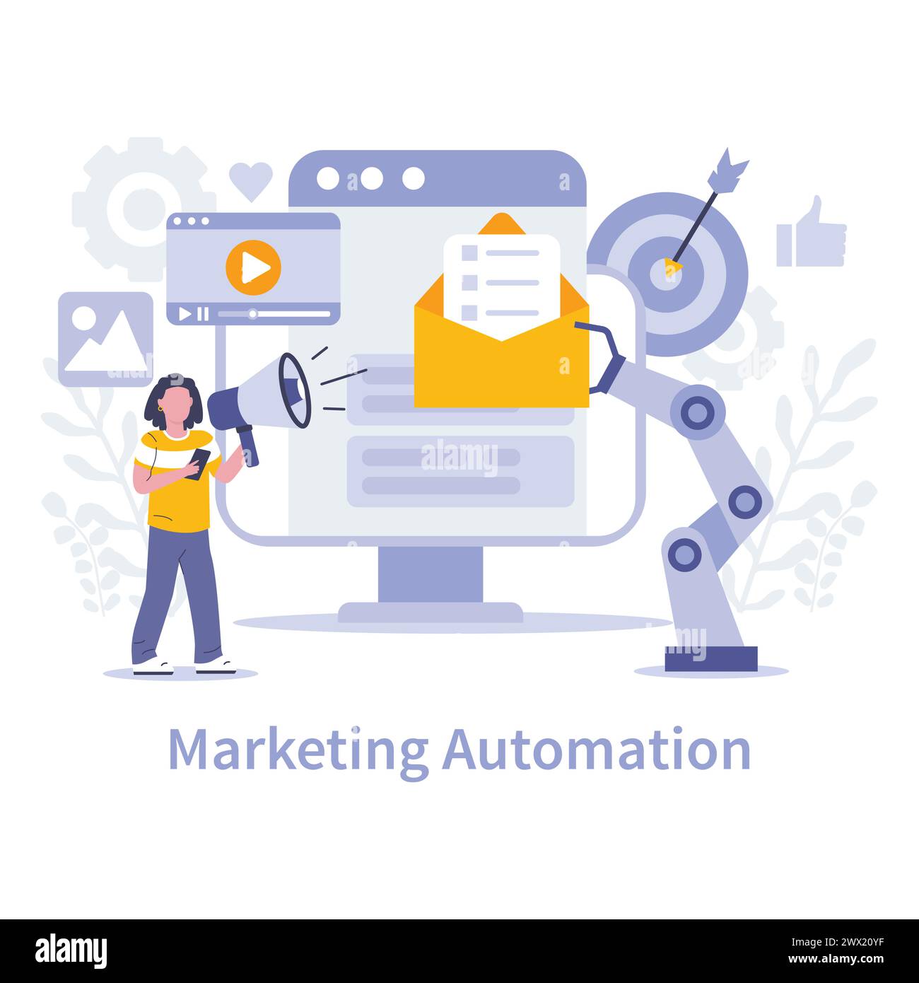 Marketing automation concept. Streamlined digital campaigns with ... Marketing automation concept. Streamlined digital campaigns with ...