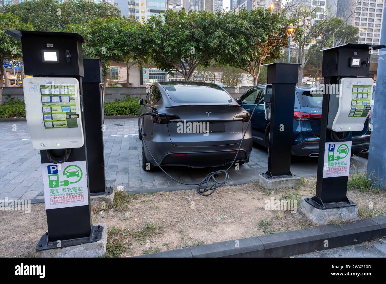 Electric Vehicle charging points, Hong Kong, China Stock Photo - Alamy