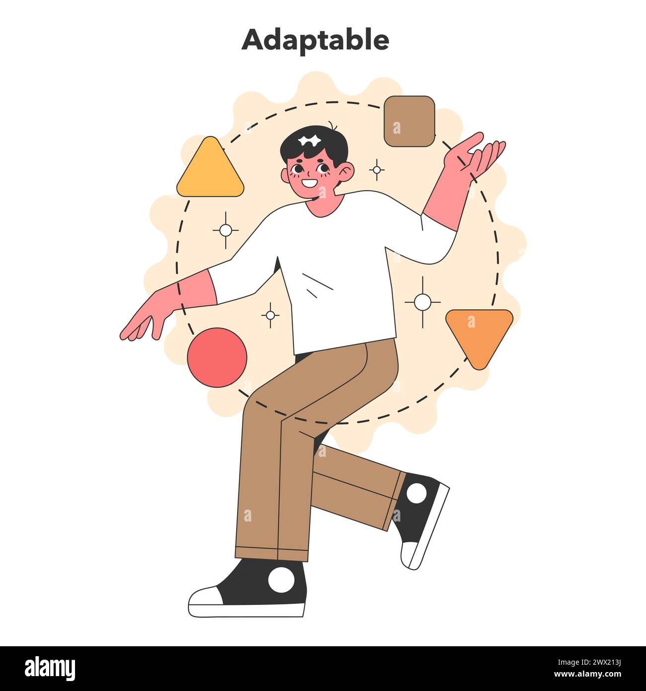 Animated vector graphic of a cheerful character, perfectly capturing ...