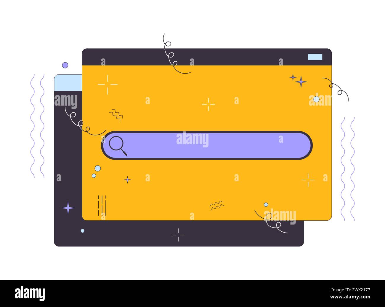Search Bar On Website Window 2d Linear Cartoon Object Stock Vector