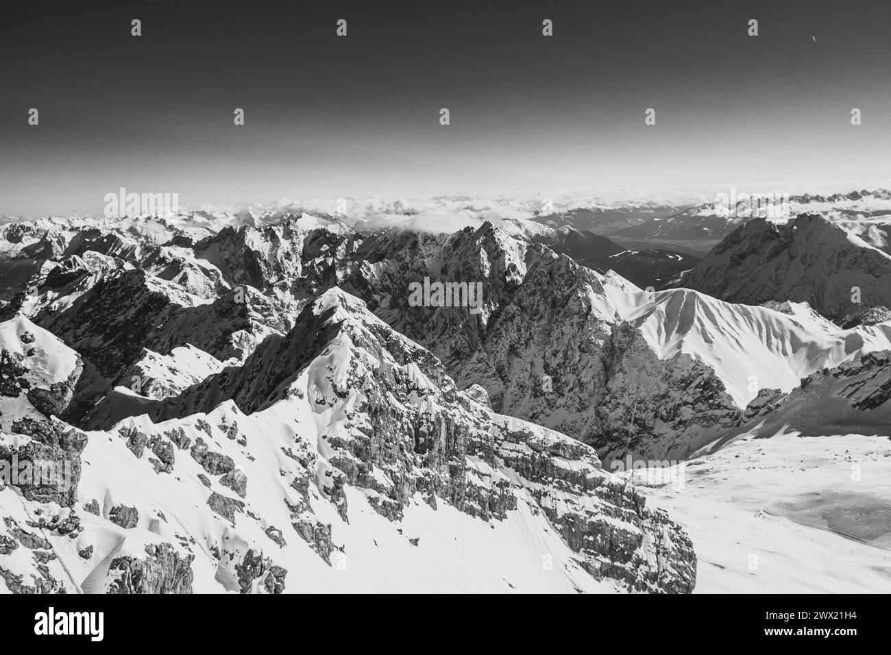 Blue sky alps Black and White Stock Photos & Images - Alamy