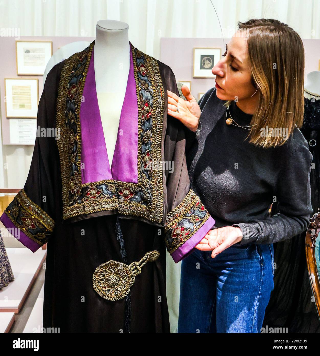 Leighton House, London, UK. 27th Mar, 2024. Evening coat owned by Maud ...