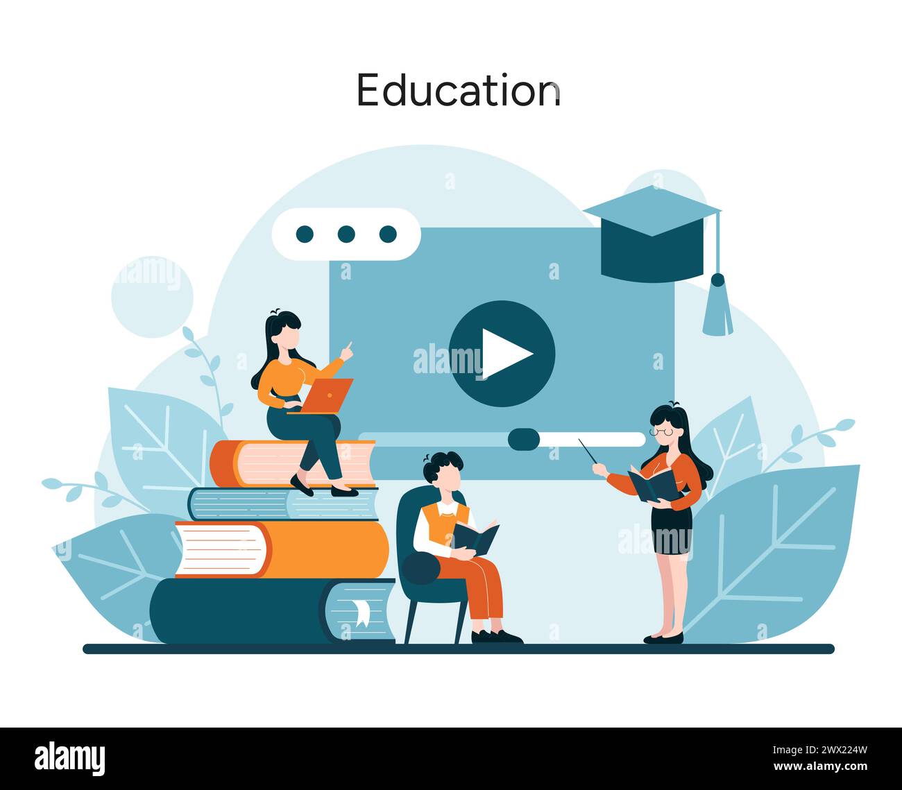 Academic Enrichment concept. Interactive learning with digital ...