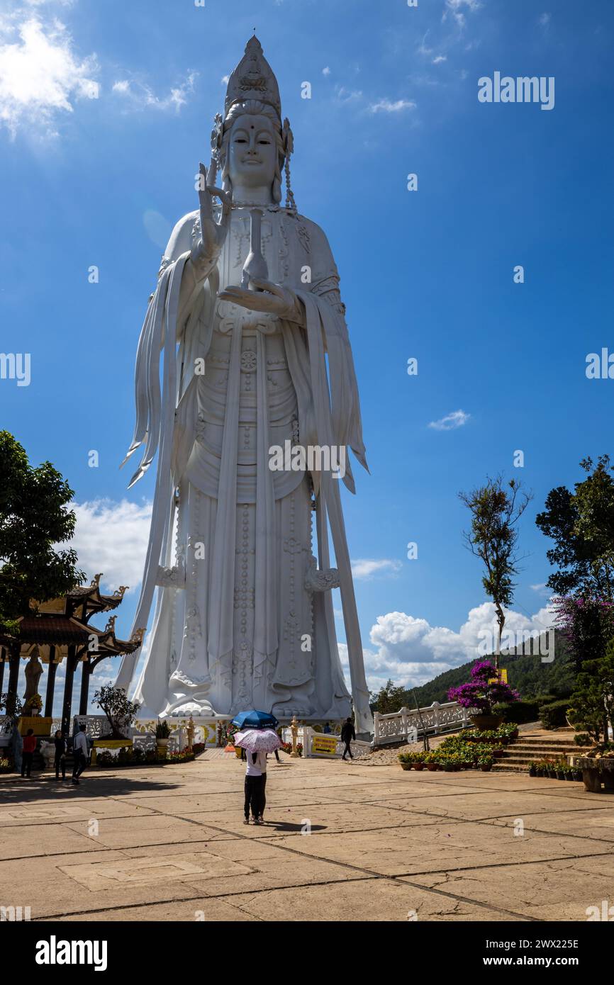 The temple at the Elephant Waterfall at Dalat in Vietnam Stock Photo ...