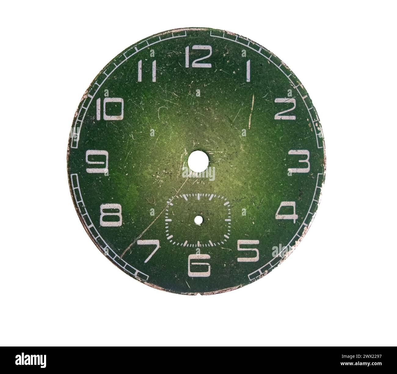 Old vintage clock face isolated on white background Stock Photo - Alamy