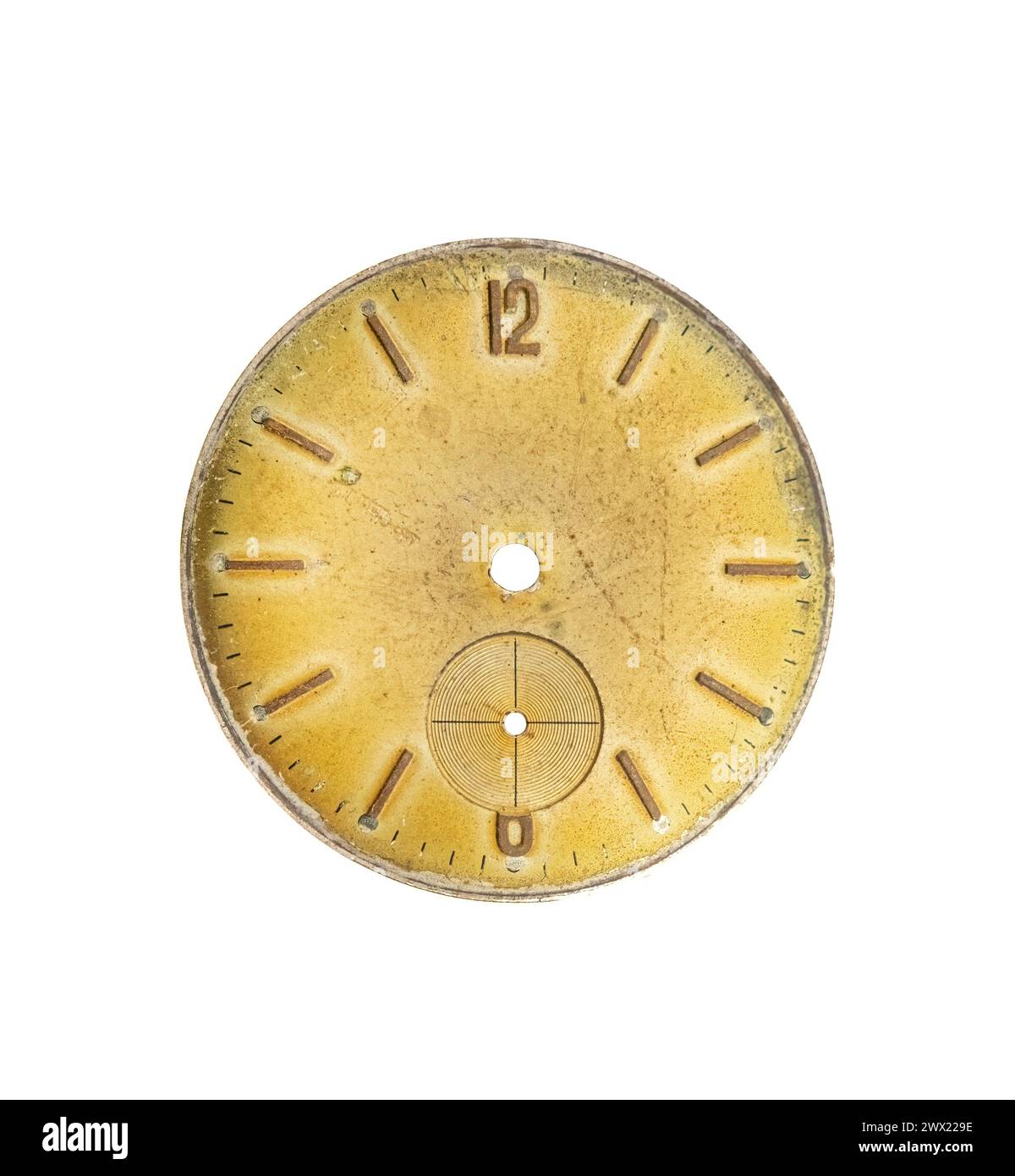 Old vintage clock face isolated on white background Stock Photo - Alamy