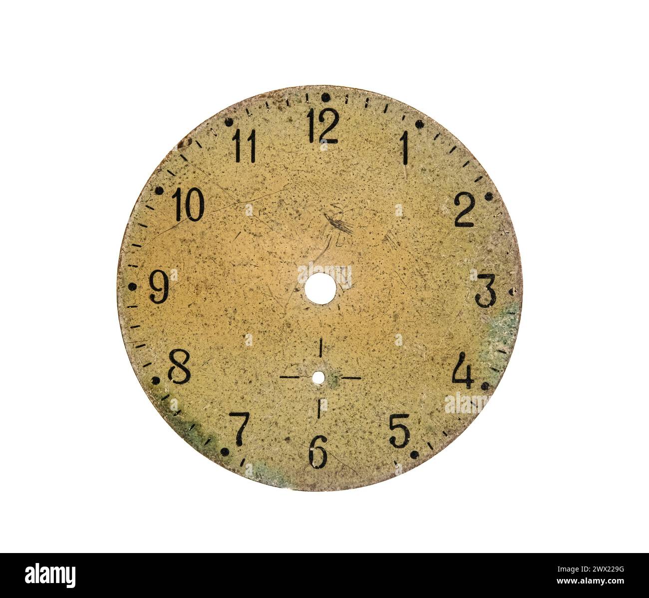 Old vintage clock face isolated on white background Stock Photo - Alamy