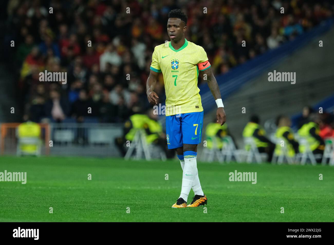 Vini Jr of Brazil during the friendly match between Spain and Brazil at ...