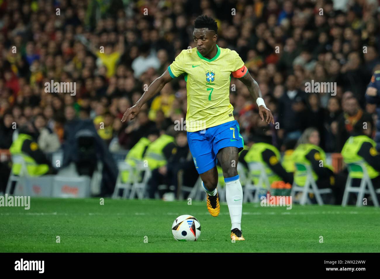Vini Jr of Brazil during the friendly match between Spain and Brazil at ...