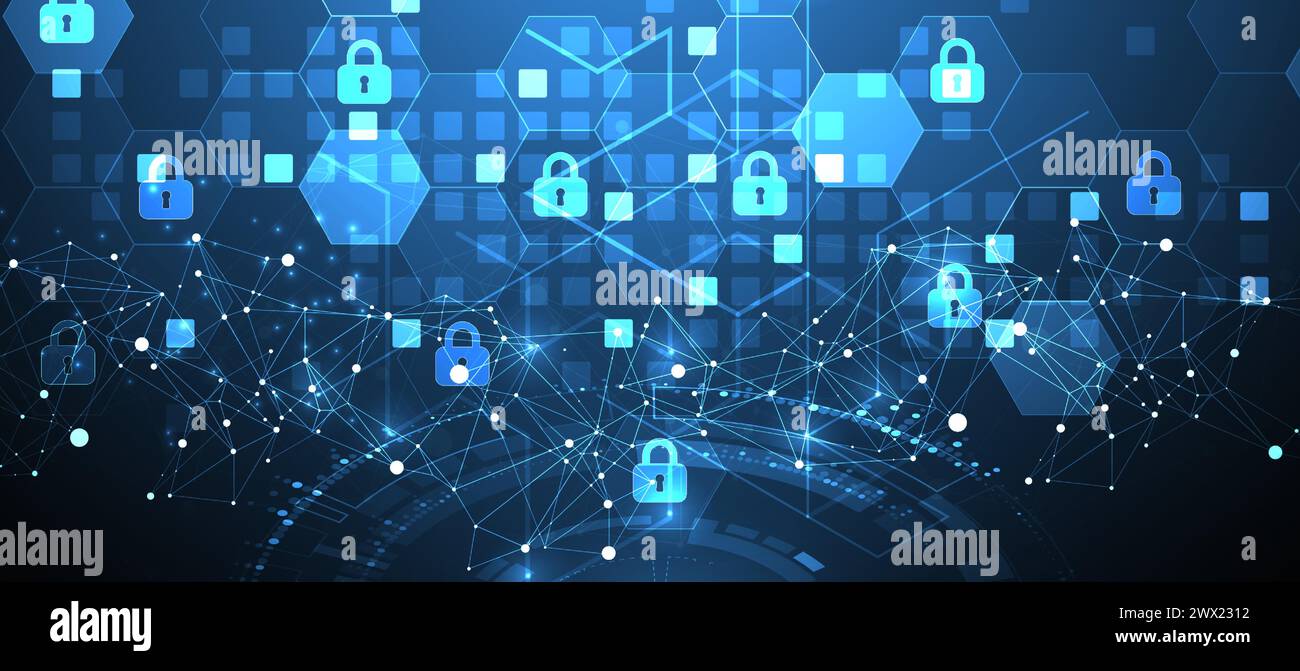 Technological background with isometric ornament. Digital security ...