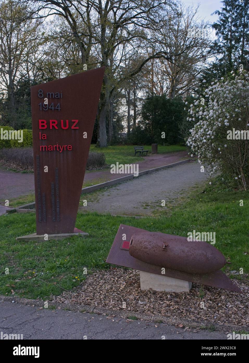 Bruz, France - Mar 24, 2024: Bruz was heavily bombed by the Allies in ...