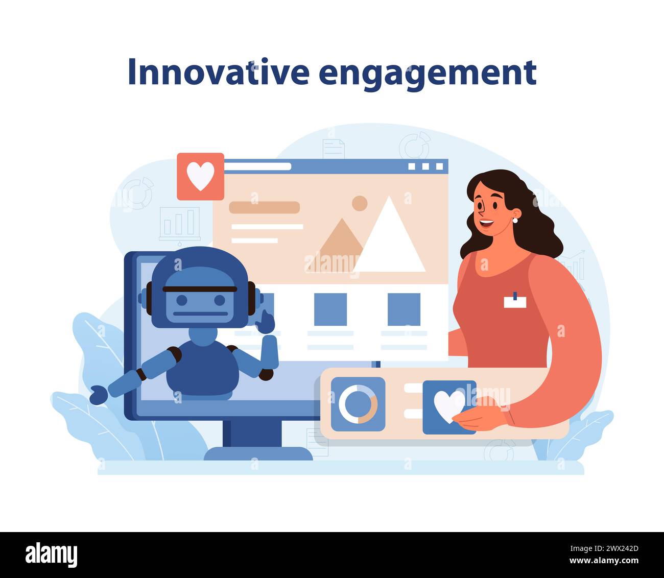 Innovative Brand Engagement. A modern illustration showcasing ... Innovative Brand Engagement. A modern illustration showcasing ...