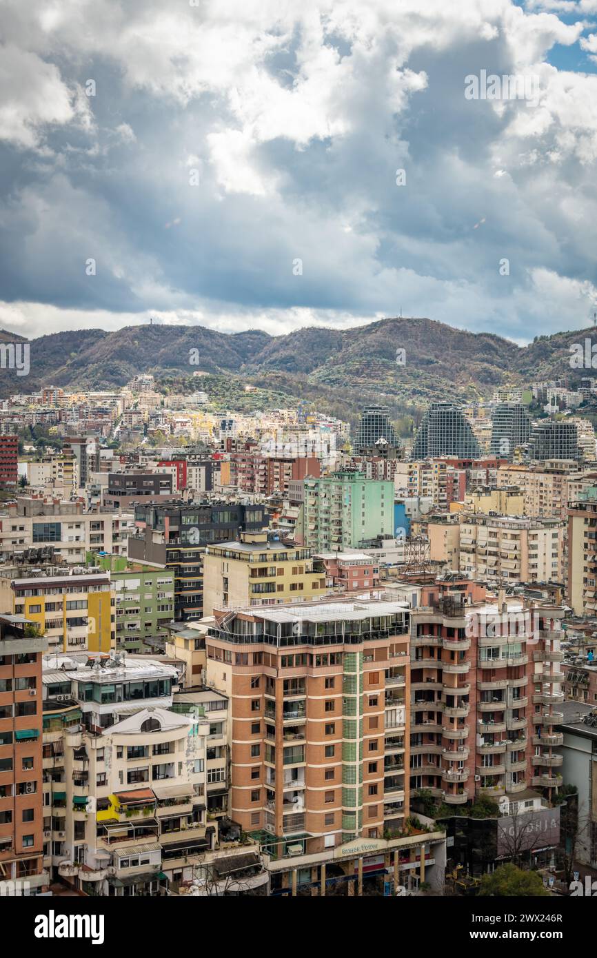 View across the city of Tirana, Albania Stock Photo - Alamy
