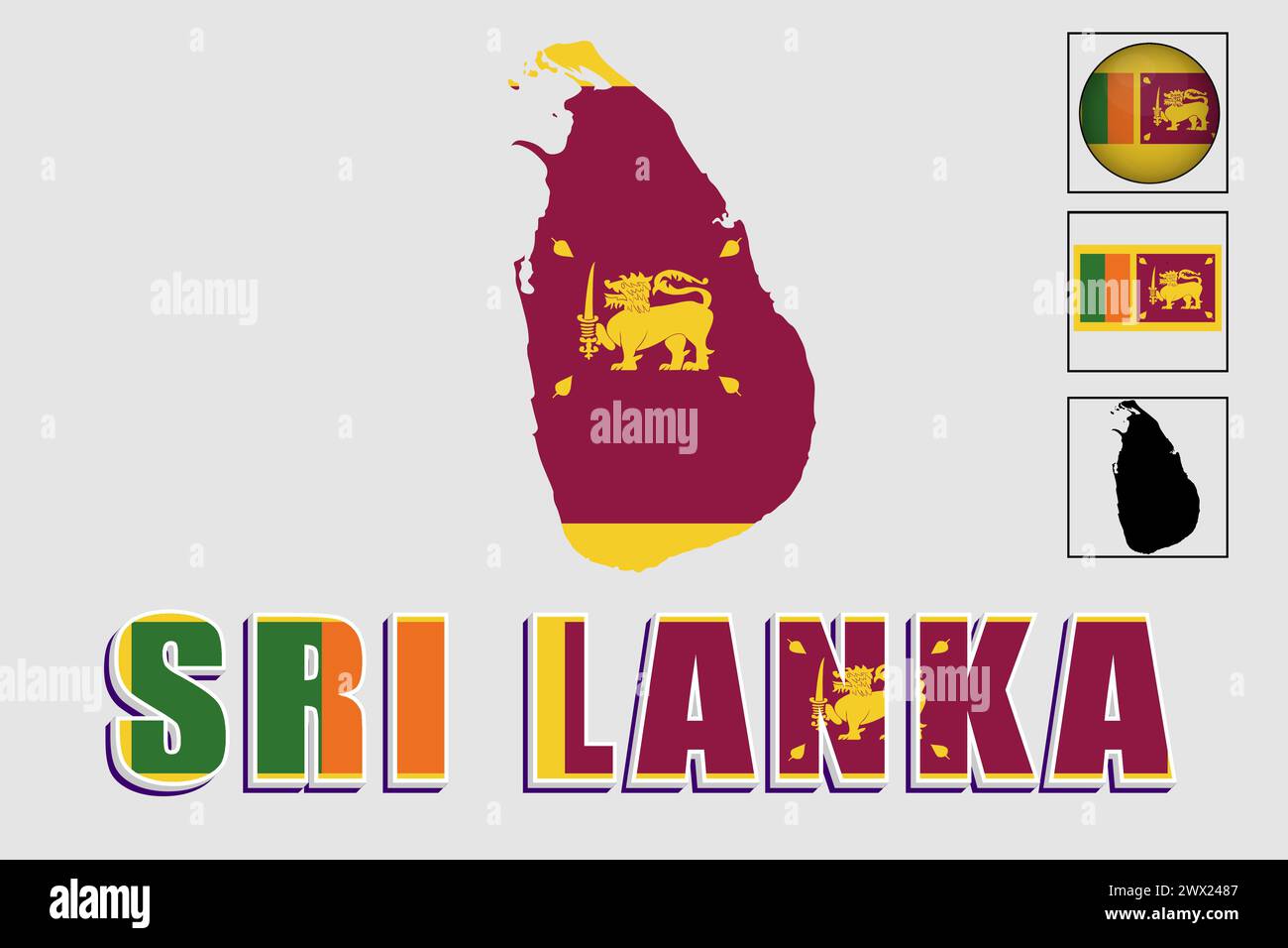 Sri Lanka flag and map in a vector graphic Stock Vector Image & Art - Alamy