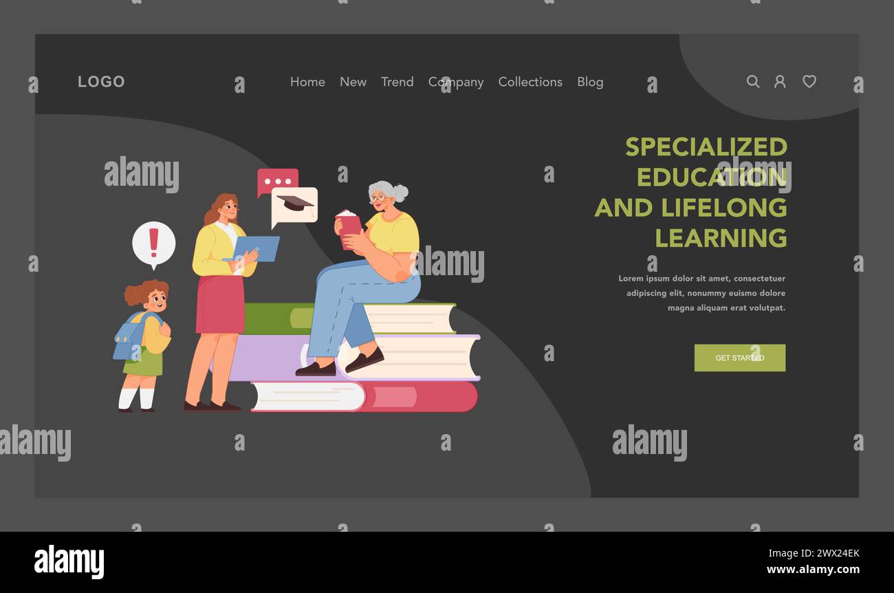 Lifelong learning journey. Individual at different life stages engaging in specialized education ...