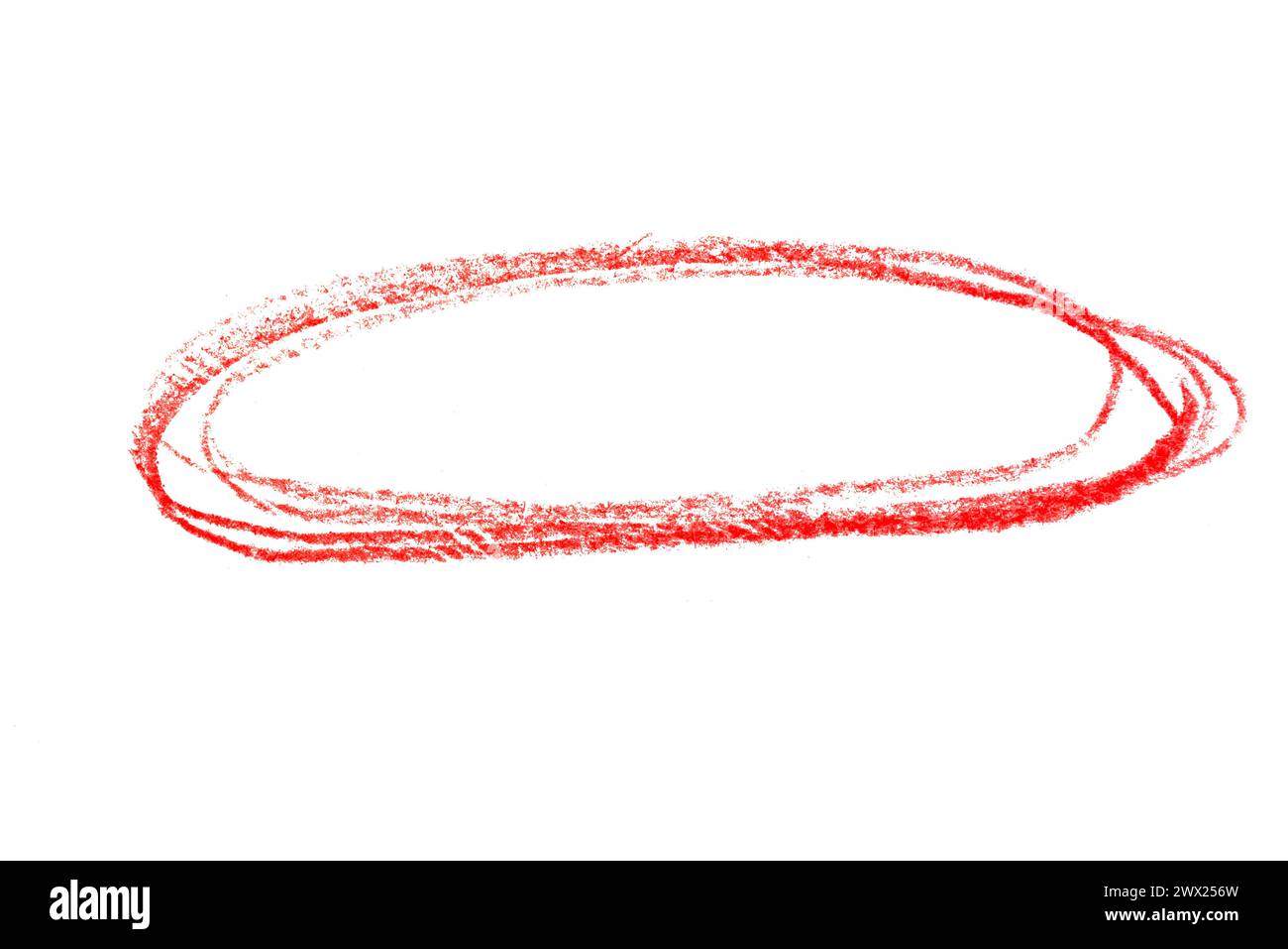 A oval drawn in red pencil isolated on white background Stock Photo - Alamy