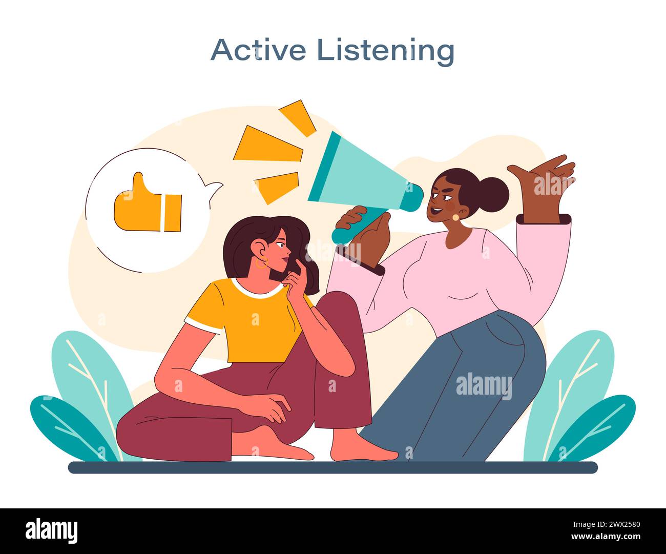Active listening concept. An engaging vector scene showcasing the art ...