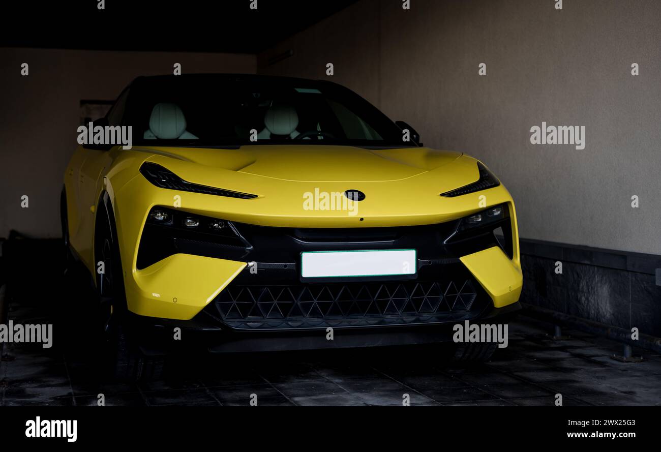 Minsk, Belarus, March 27, 2024 - front view of Lotus Eletre electric ...