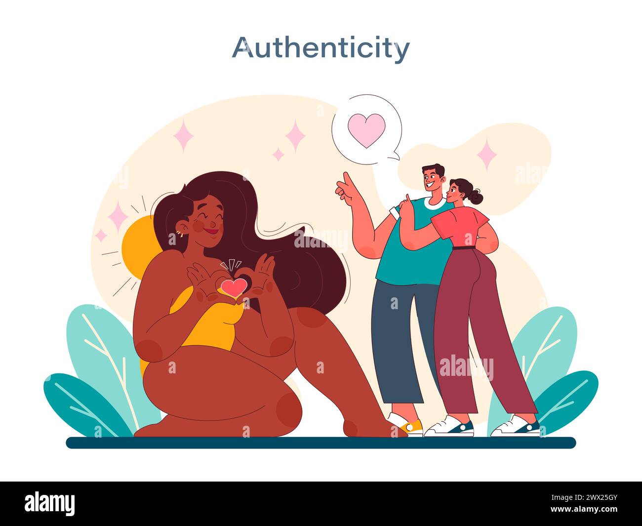 Authenticity concept. A heartfelt vector depiction of genuine ...