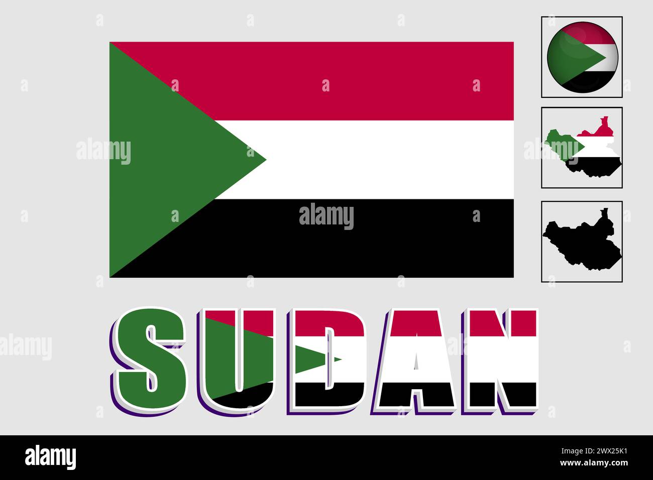 South sudan vector outline map hi-res stock photography and images - Alamy