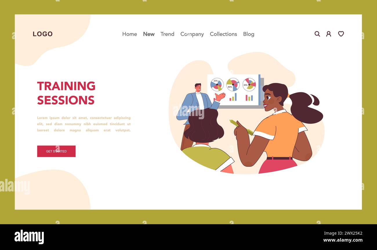 Training Sessions concept. A group actively engages with an instructor ...