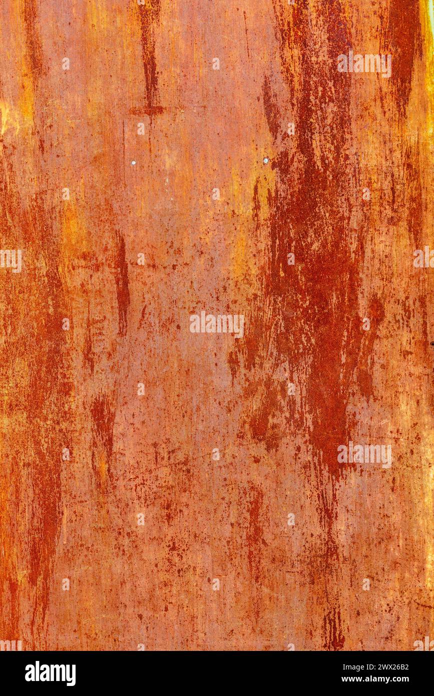 rusty flat sheet metal surface full-frame background and texture with ...