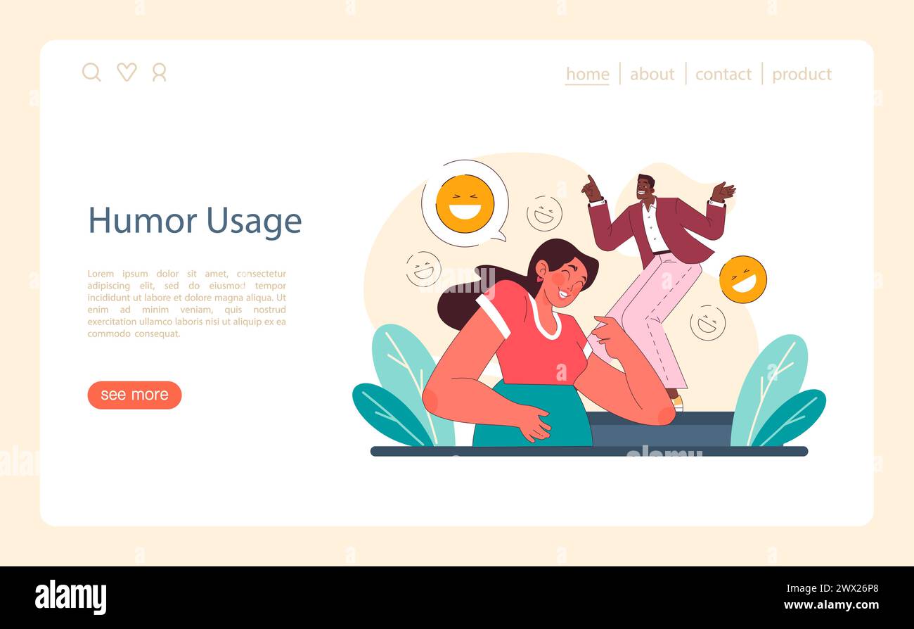 Humor usage concept. A lively vector scene where laughter is shared and ...
