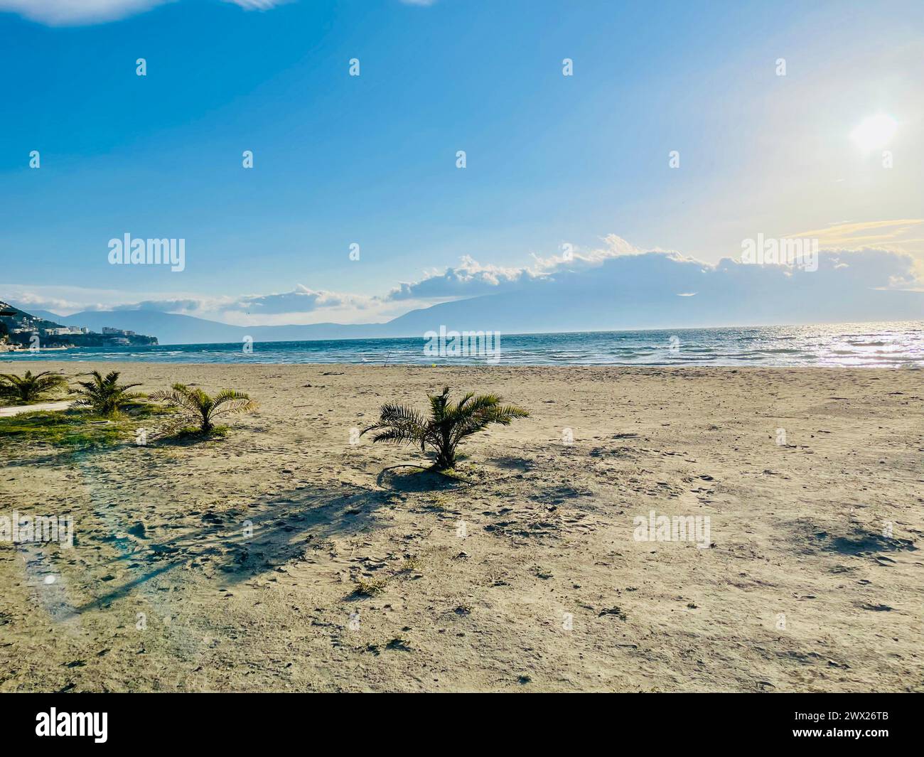 Summer cityscape of Vlore town. Adriatic sea, Albania Stock Photo - Alamy