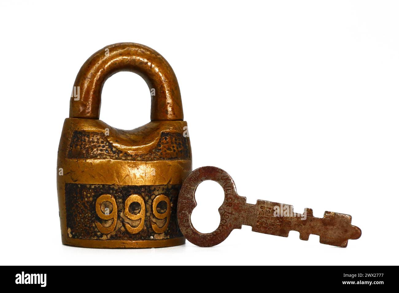 Antique 1890s Brass "Scandinavian" 999 Padlock by Miller Lock Company ...