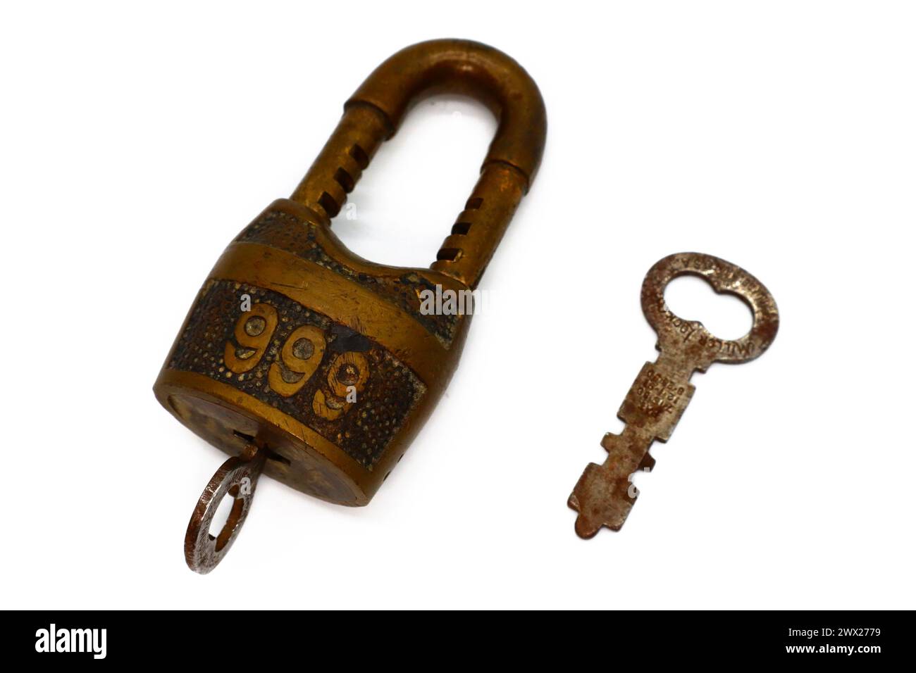 Antique 1890s Brass "Scandinavian" 999 Padlock by Miller Lock Company ...