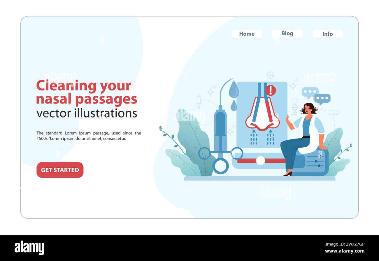 Nasal Cleaning Process Illustration. Showcases a person learning about ...