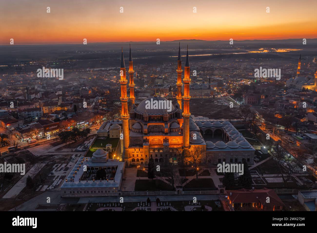 Selimiye Mosque exterior view in Edirne City of Turkey. Edirne was ...