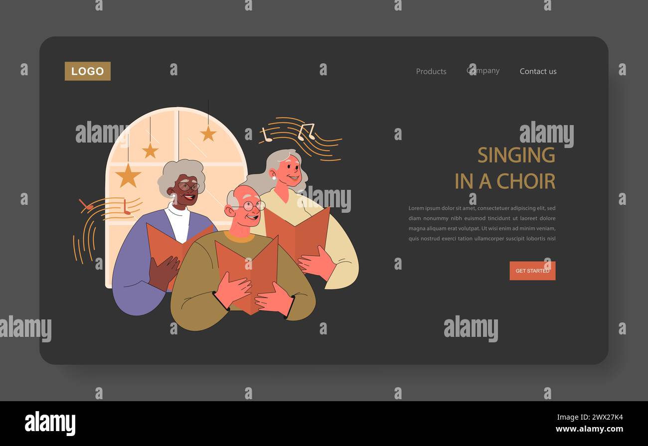 Retirees Activities Concept Elderly Individuals Engaged In Choral