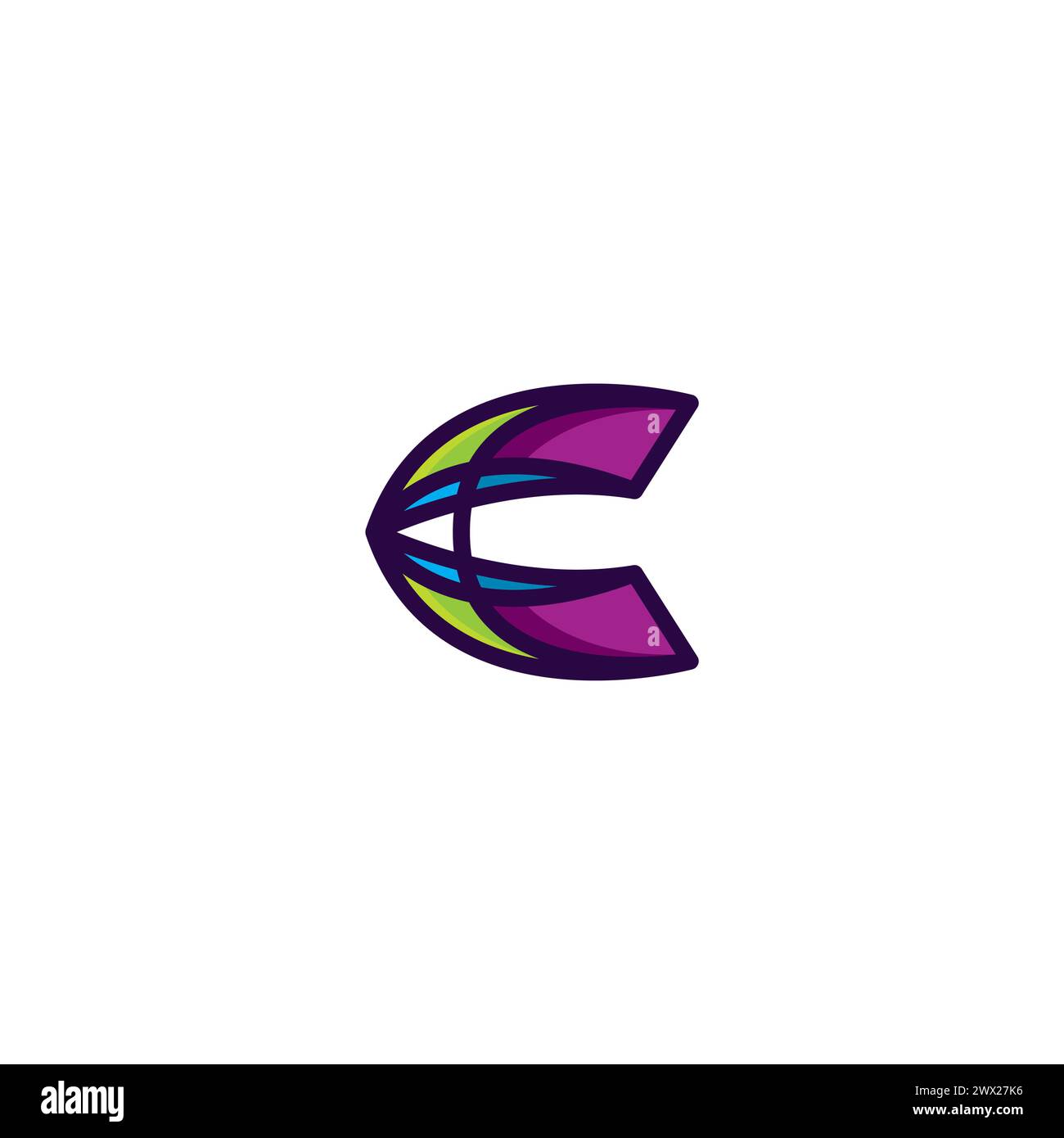 C Abstract Simple Logo Stock Vector Image & Art - Alamy