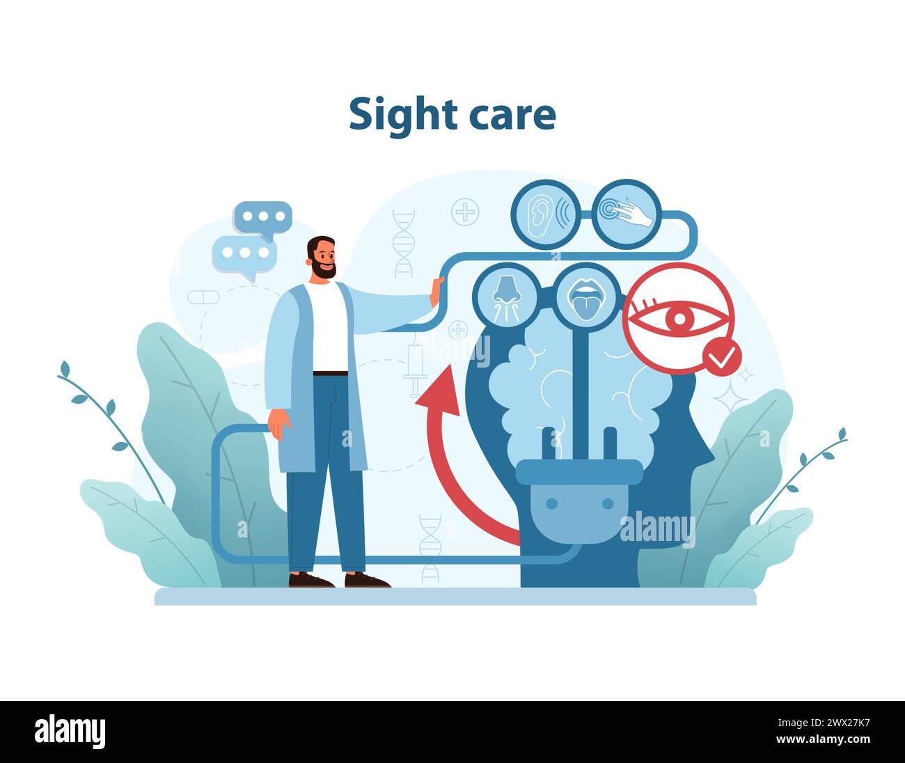 Comprehensive Eye Care Concept. A healthcare professional engages with ...