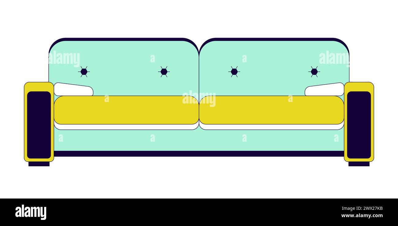 Minimalist sofa 2D linear cartoon objec Stock Vector Image & Art - Alamy