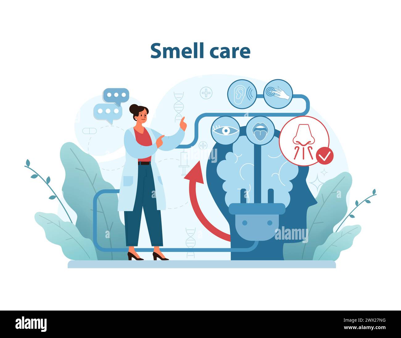 Smell Care Awareness Illustration. An expert demonstrates methods to ...