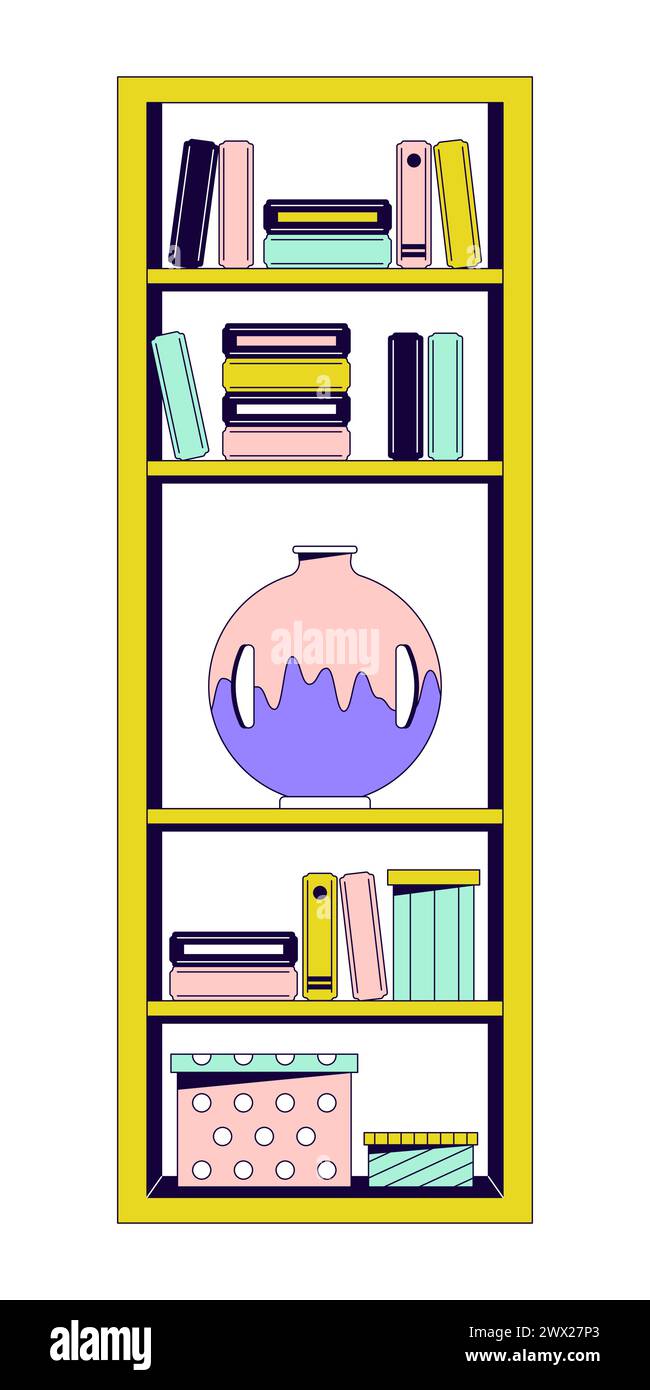Shelving 2d Linear Cartoon Object Stock Vector Image And Art Alamy