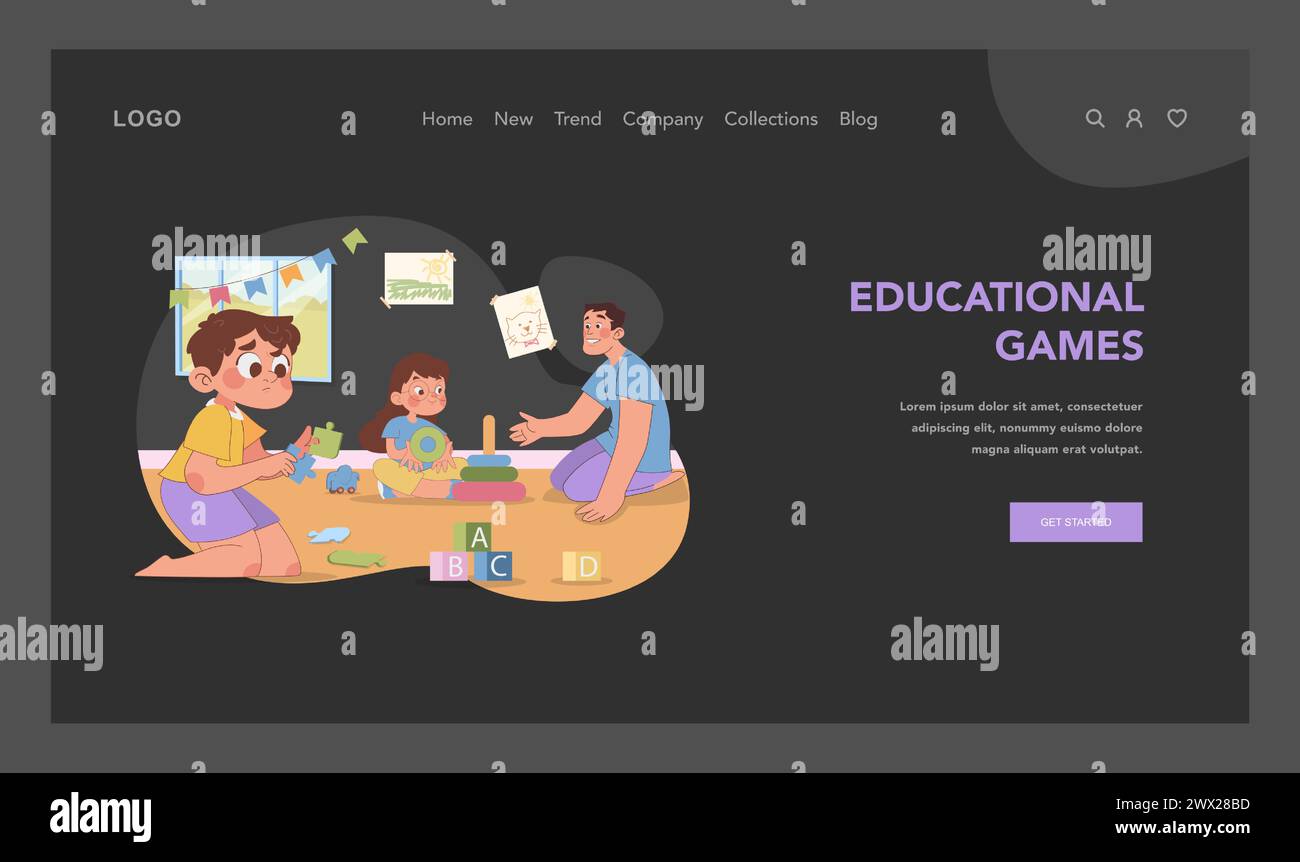 Educational games in kindergarten. Engaged children and teacher ...