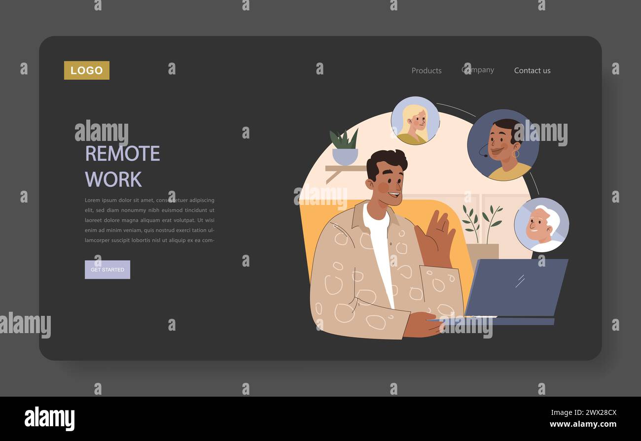 Remote Work concept. Professional engaging in video conference from ...