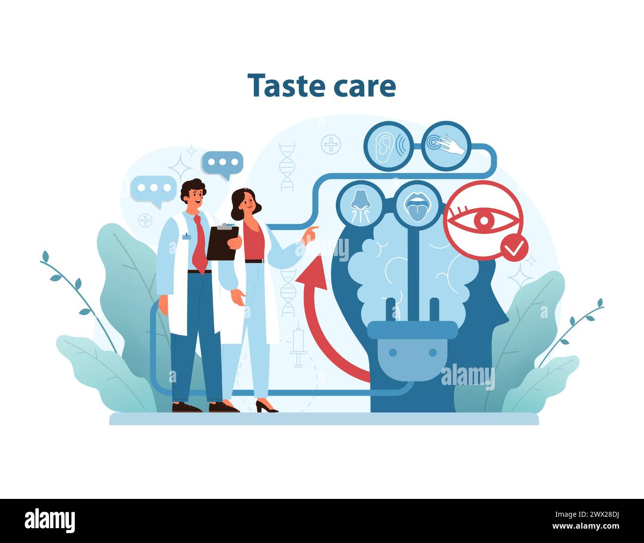 Taste Care Overview. Illustration presents a holistic approach to taste ...