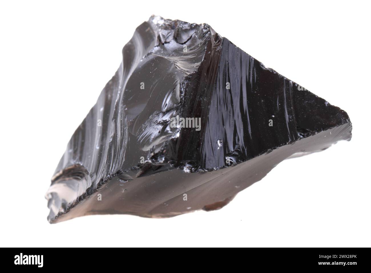 obsidian mineral isolated on the white background Stock Photo - Alamy