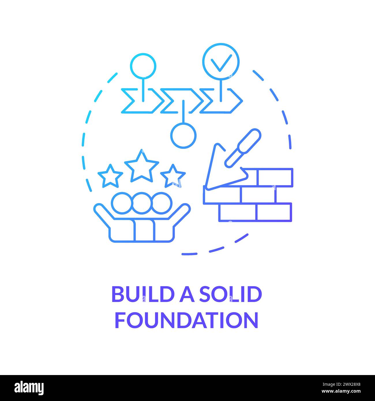 Build solid foundation blue gradient concept icon Stock Vector Image ...