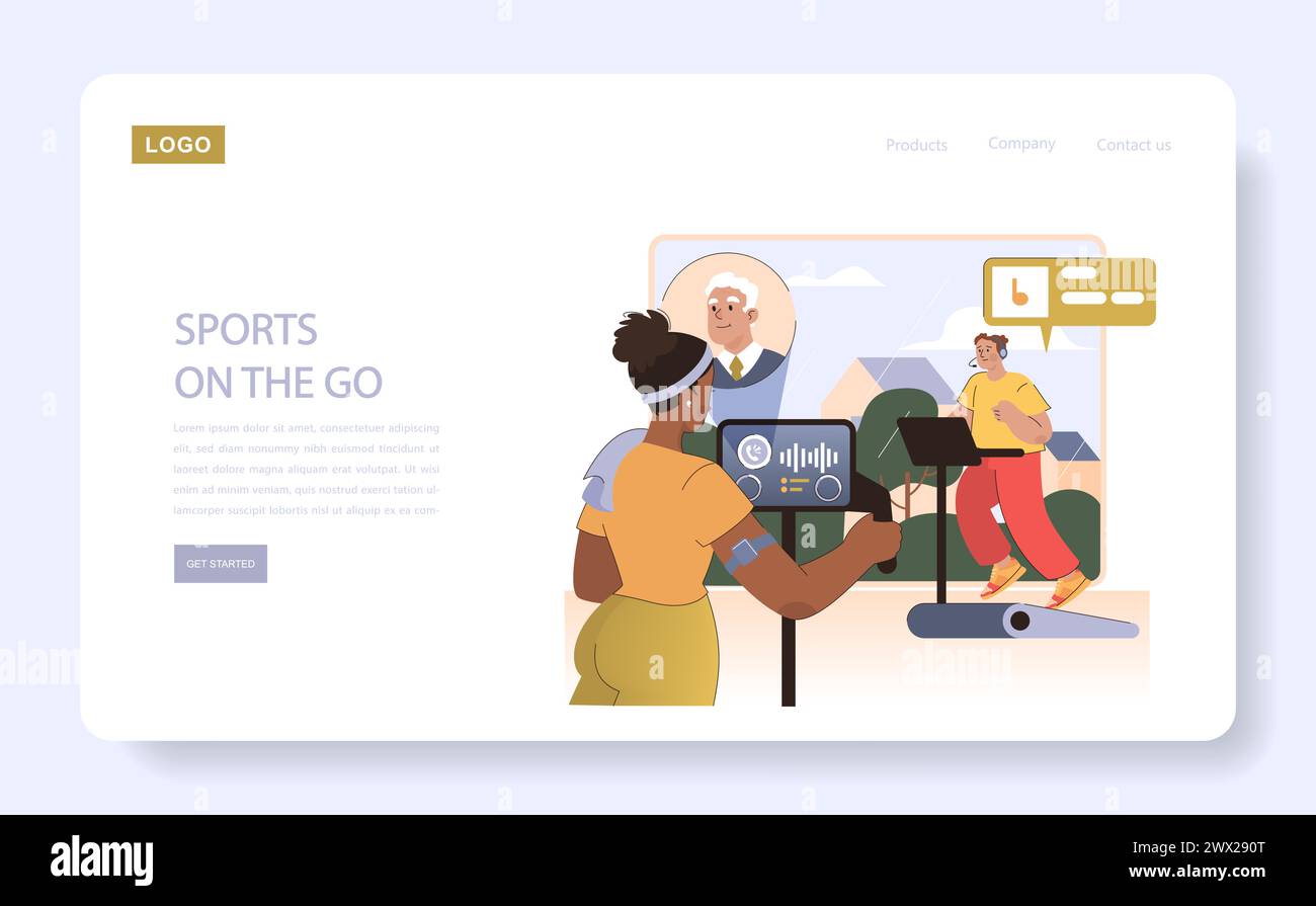 Sport on the Go concept. Active lifestyles combine work and sports ...