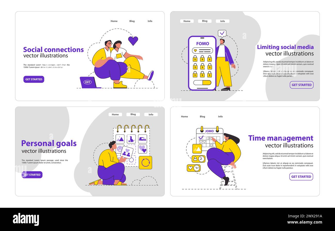 Digital Lifestyle set. Embracing real connections, limiting social ...