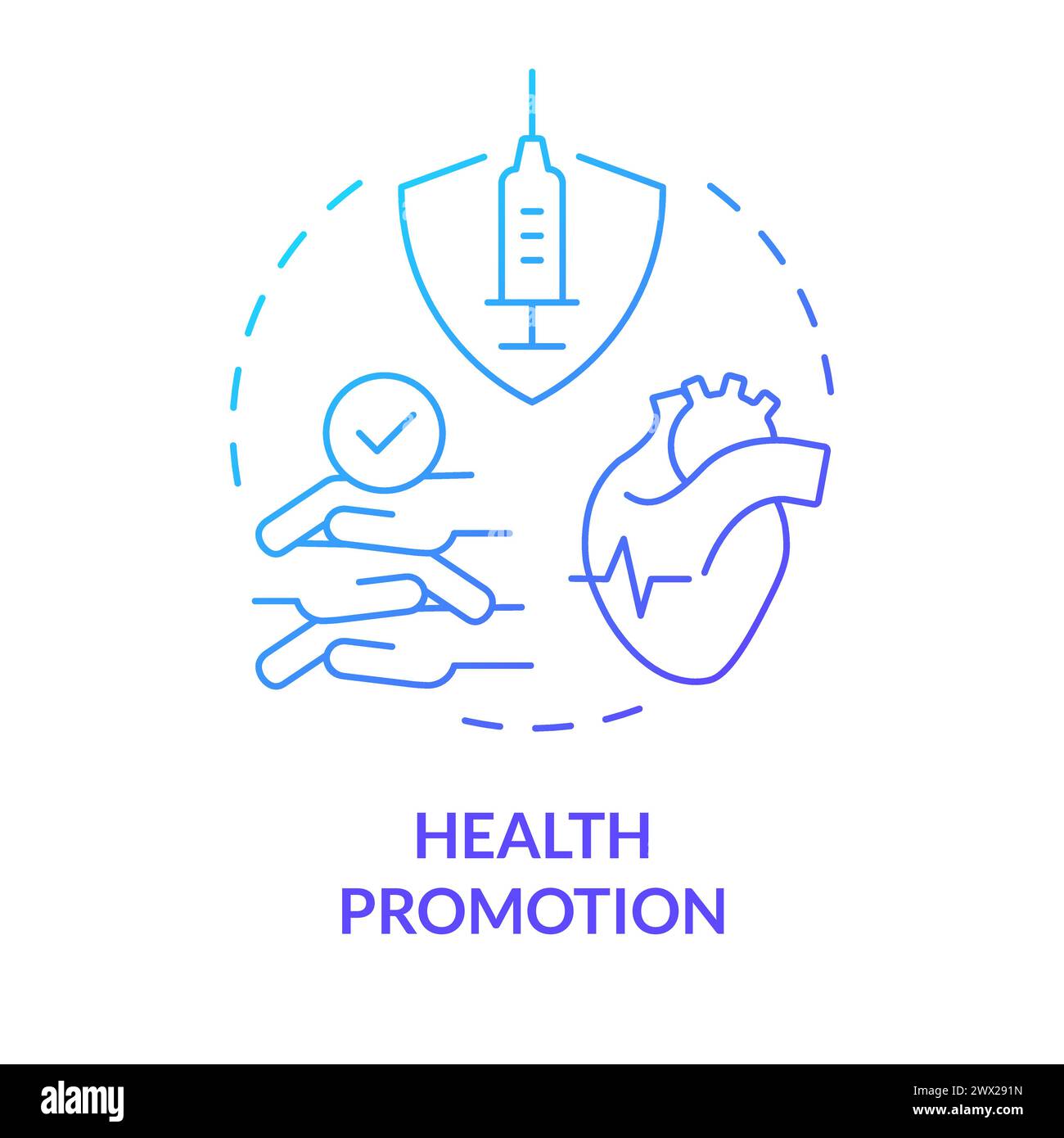 Health promotion blue gradient concept icon Stock Vector Image & Art ...